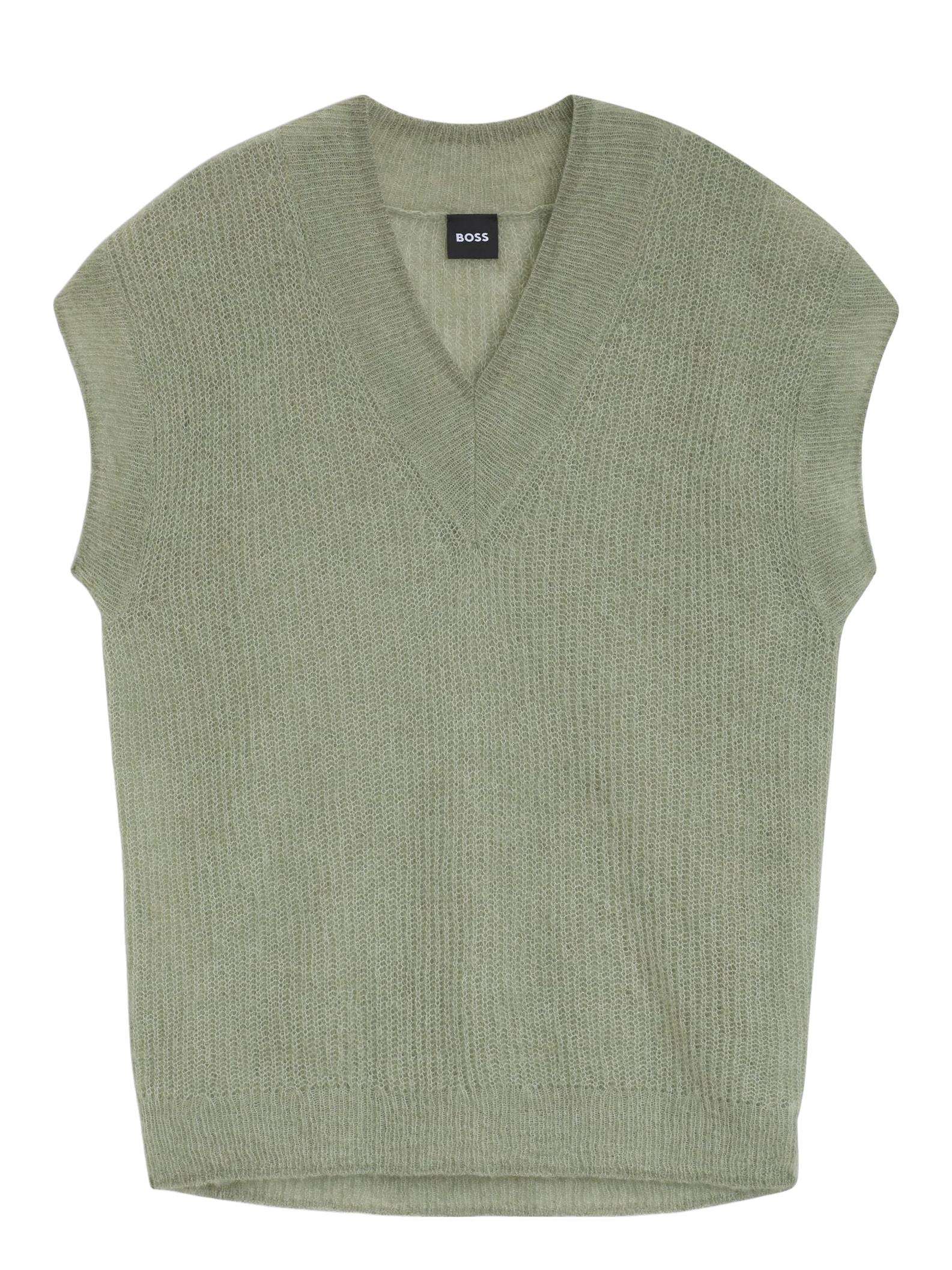 HUGO HUGO Ribbed Stretch Cotton Tank Top with Blue Logo Label